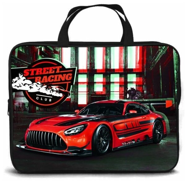 Папка тканевая широкая 34*26*8см с ручками Оникс ПМД-4-20 Автотреш