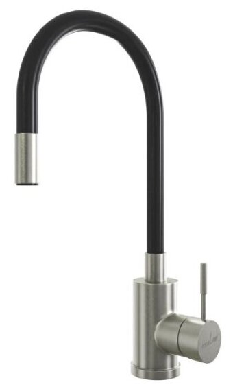 Смеситель для кухни Mixline MLSS-0325 35k черный гибкий силиконовый излив