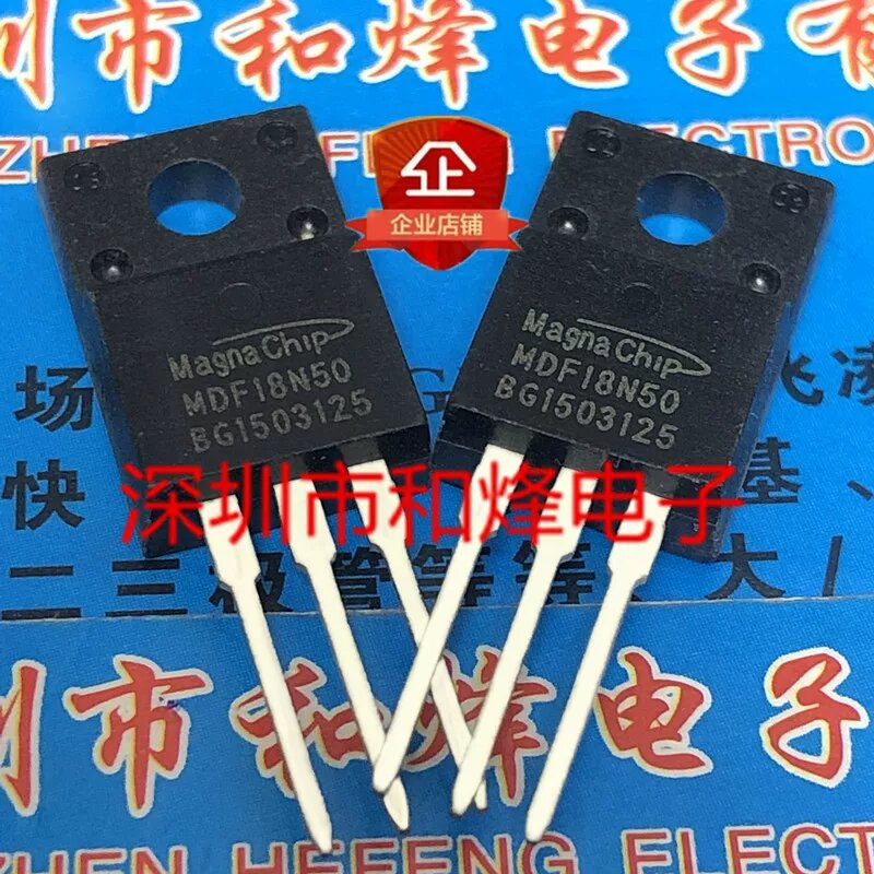 MDF18N50,2шт./лот, MOSFET транзистор TO‑220F,500В 18А, для блоков питания, зарядных устройств