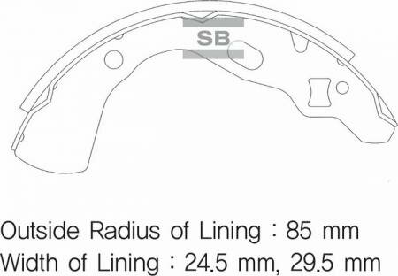 Колодки тормозные барабанные, комплект KIA PRIDE Sangsin Brake SA049