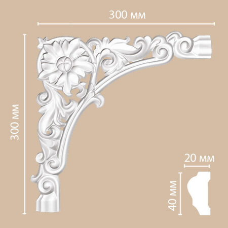 Угол Decomaster DP304С В300хШ300хД20 мм / Декомастер.