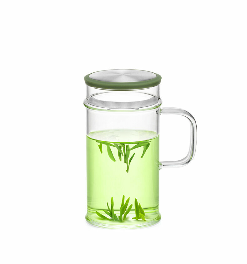 Чайник SAMADOYO, 380 мл, боросиликатное стекло, металл, прозрачный-хромированный (LC'003B)