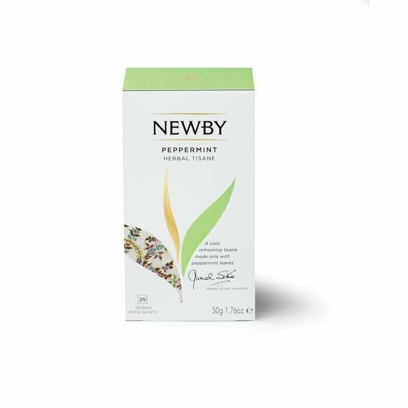 Newby Чай в пакетиках Мята Перечная, травяной, 25 пакетиков