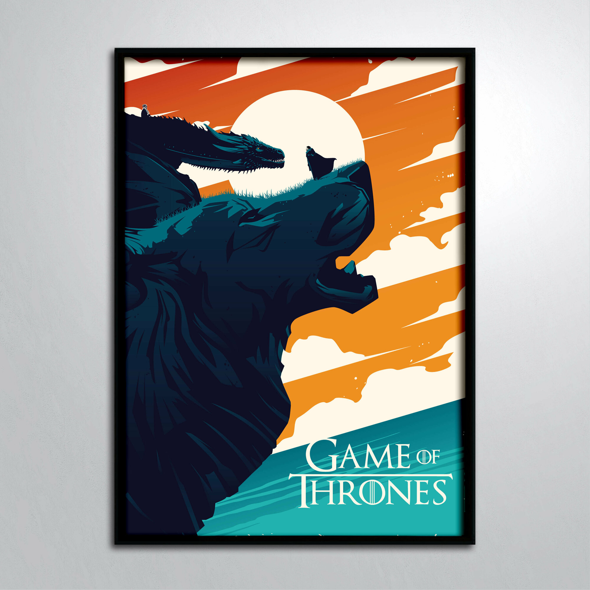 Постер без рамы/Игра престолов Дейенерис и Джон Сноу Game of Thrones