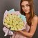 Монобукет из 39 белых роз FLORY LOVE. Стильный, элегантный букет.