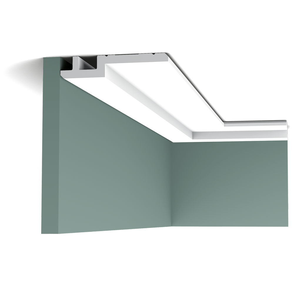 Карниз Гладкий Orac Decor C395 Д200xШ3.1xВ15.5 см Лепнина из Полиуретана / Орак Декор.