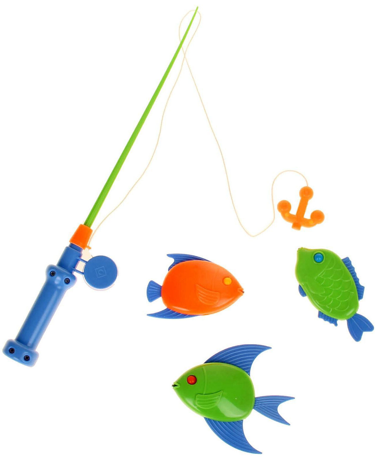 Развивающая магнитная игра "Моя первая рыбалка", развитие логики и мелкой моторики, набор удочка + 3 пластиковые рыбки