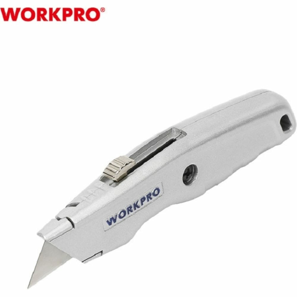 Строительный выдвижной нож WORKPRO алюминиевый WP213006, 160х37х20мм, из алюминиевого