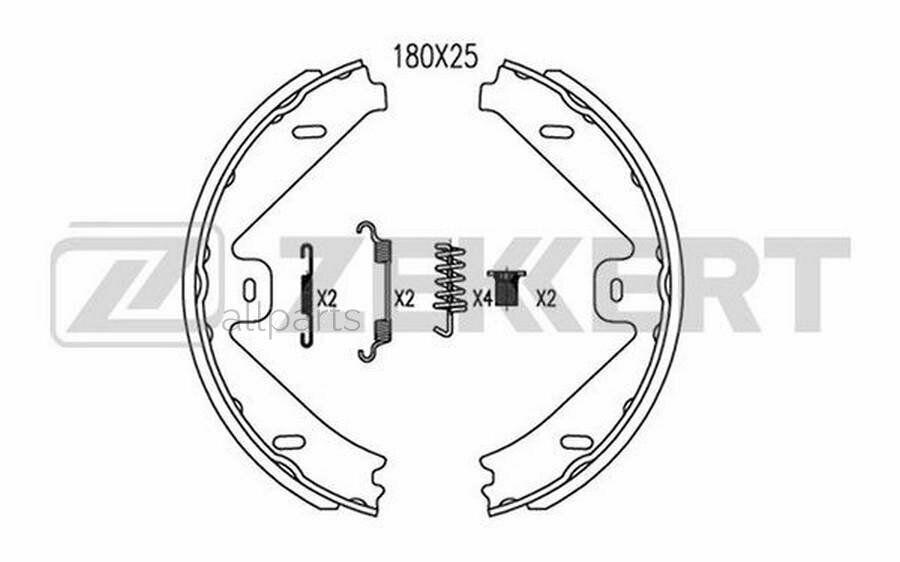ZEKKERT BK-4084 Колодки торм. бараб. задн. стоян. торм. с уст. компл. MB C-Class (204) 12- CLS (218) 11- E-Class