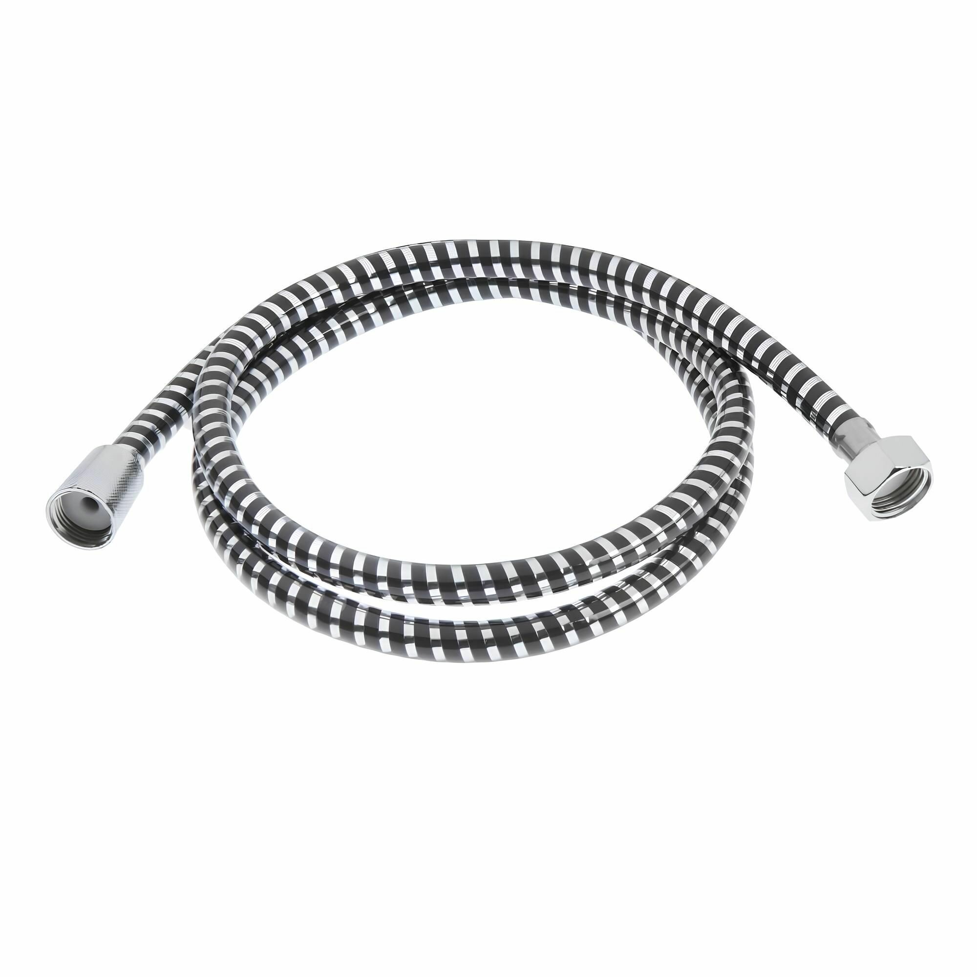 Шланг для душа Wasser Zimmer, силиконовый, 150см, черный, с хромированной вставкой, 1/2