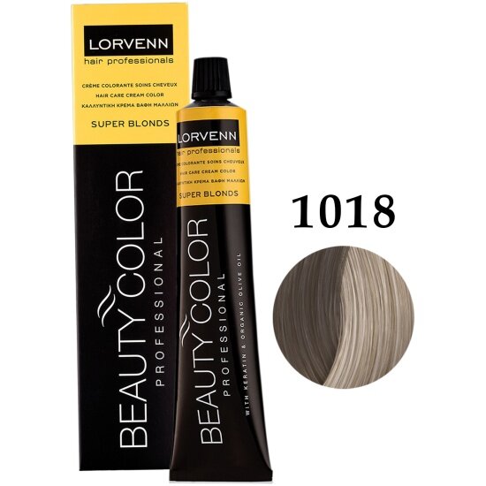Краска для волос Lorvenn Beauty Color Professional Super Blonds, тон 1018