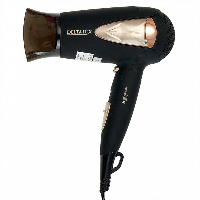 Фен Delta Lux DL-0935 электрический, холодный воздух, 1400 Вт, черный