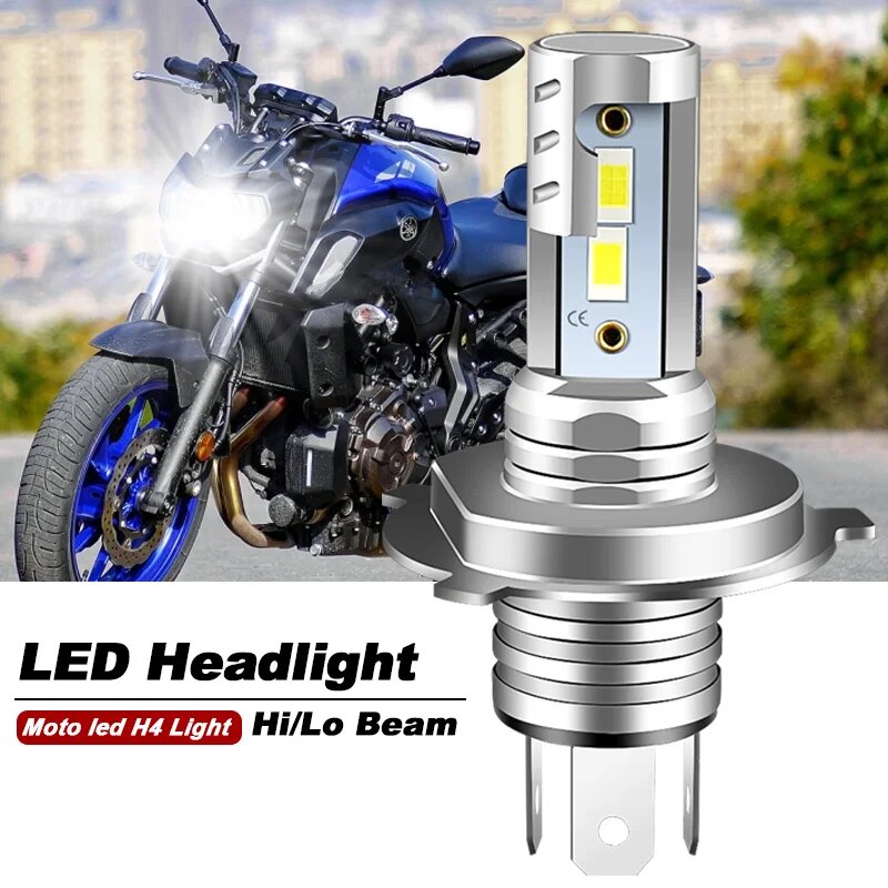 1 шт. для Yamaha MT07 MT03 MT09 мотоцикла H4 H1S 9003 светодиодные фары Hi/Lo лампы 4800LM 6000K белый CANbus супер яркий