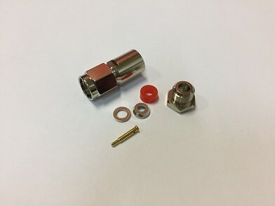 Разъем высокочастотный S-112L (5 шт), вилка (штекер) SMA прижимная на кабель RG-174, RG-316