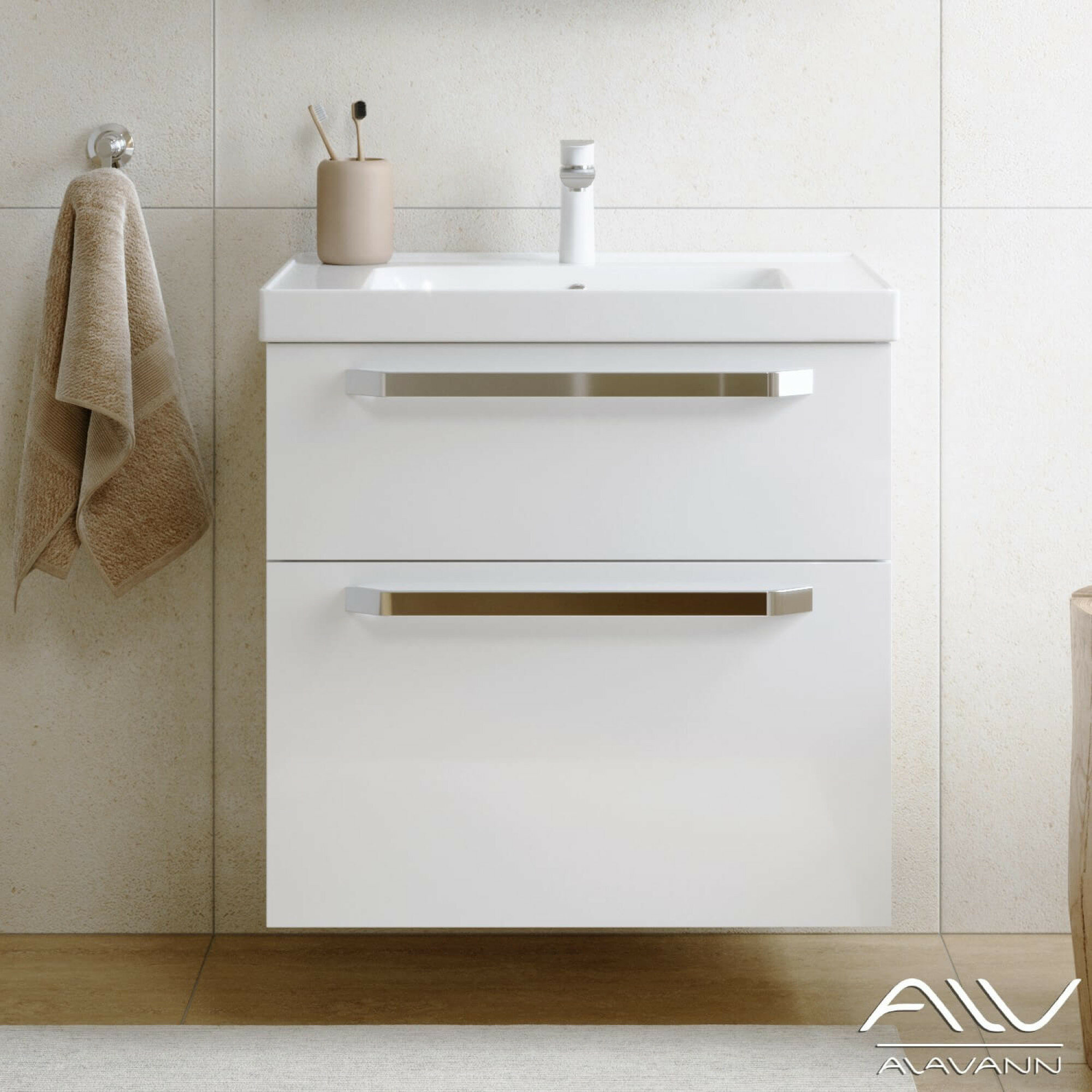 Тумба с раковиной Alavann Paris 70 белая