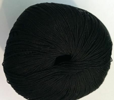 Пряжа Цветное кружево упаковка 4 мотка 50 г. 475 м. цвет 02 черный