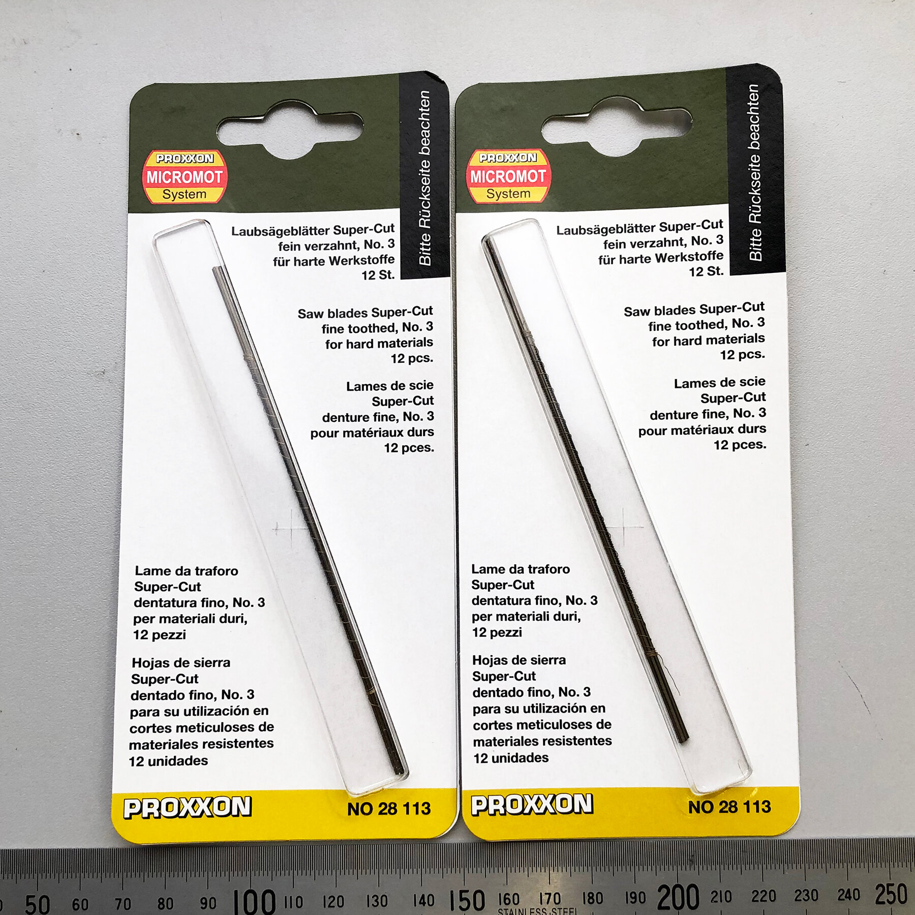 Пилки N3 для лобзика, для твердых материалов, мелкий зуб, 24 шт, 28113, Proxxon
