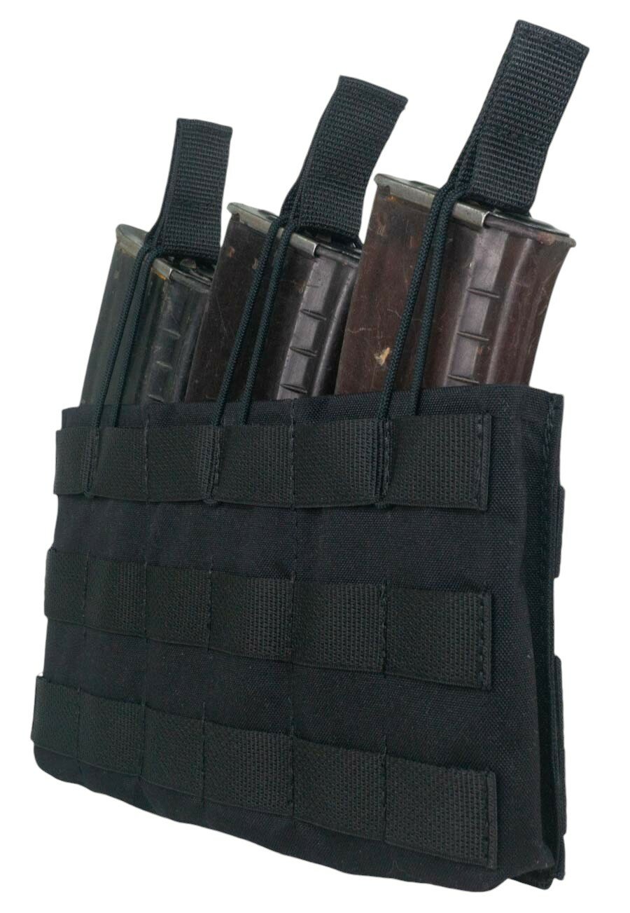 Подсумок под 3 страйкбольных магазина Strike, без клапана, черный кордура