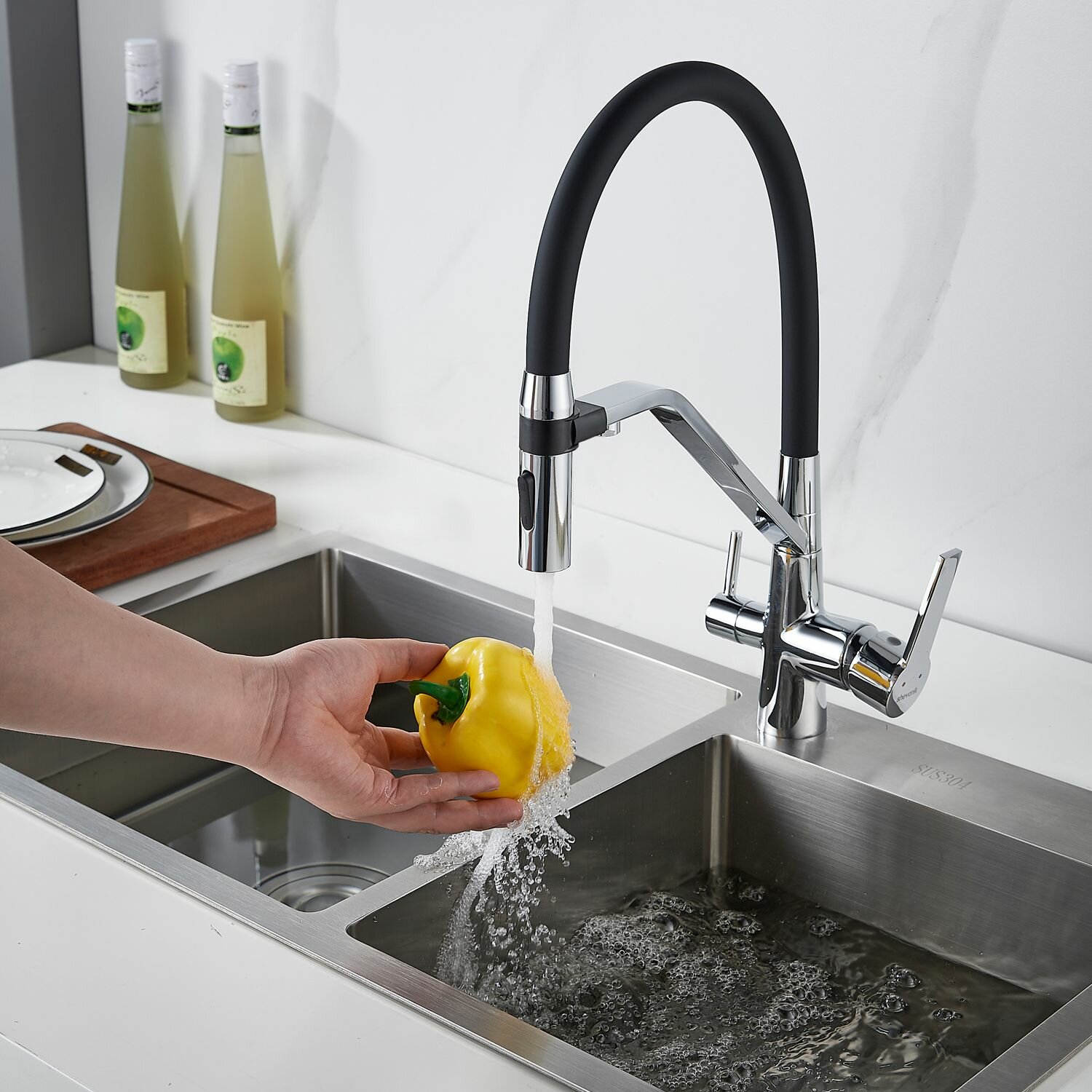 Смеситель для кухни с подключением фильтра питьевой воды Shevanik