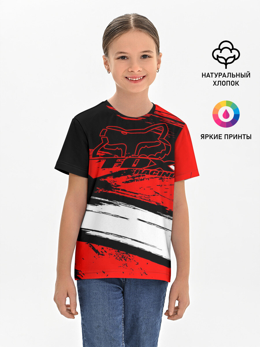 Футболка хлопковая детская Форма для мотокросса FOX