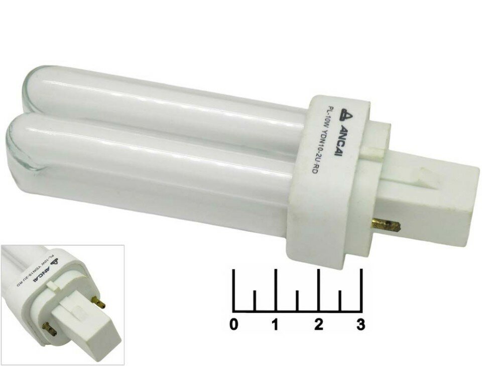 Лампа люминесцентная 10W G24D 2700K белый теплый Ancal 2 контакта