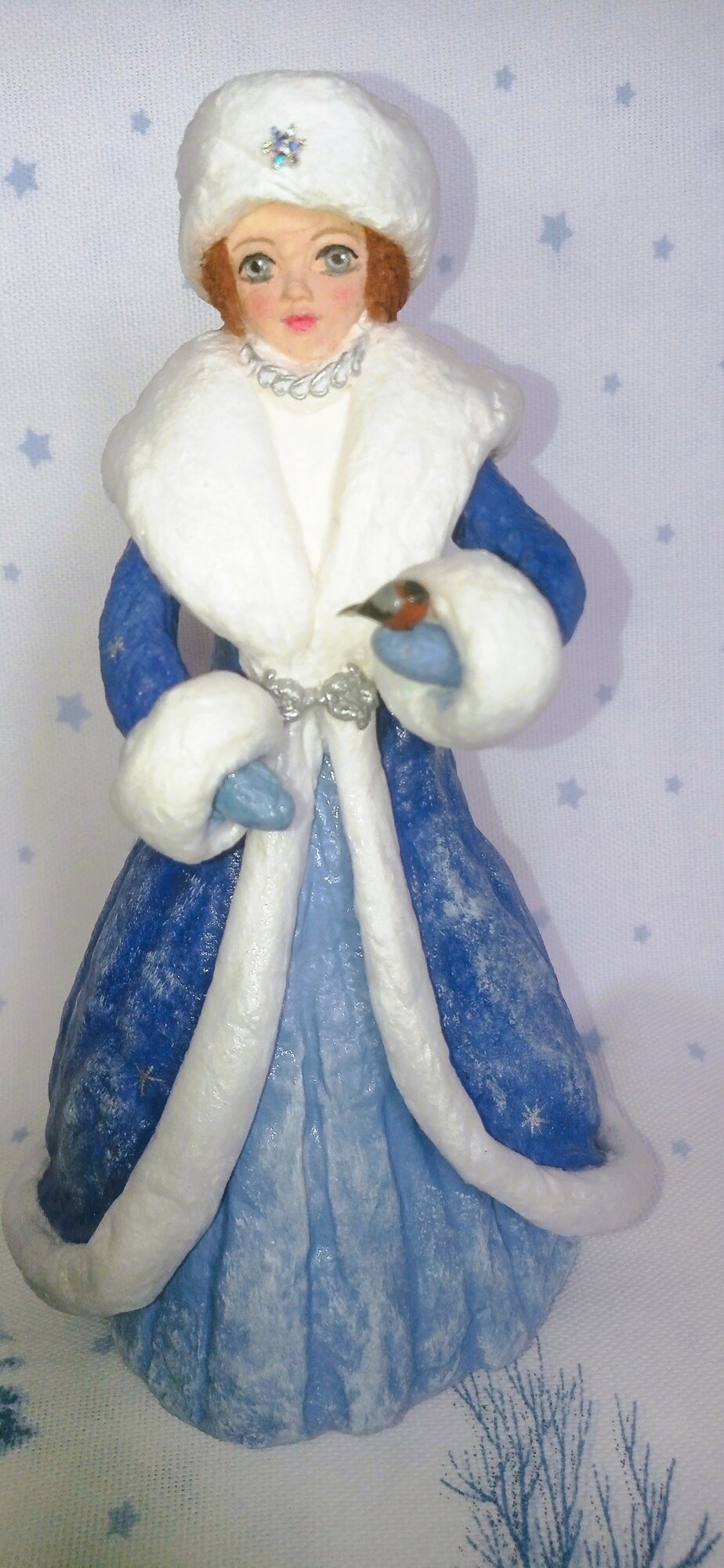 Новогодняя фигурка "Снегурочка" TATYANA HANDMADE, ручная работа, акрил, вата, 25см