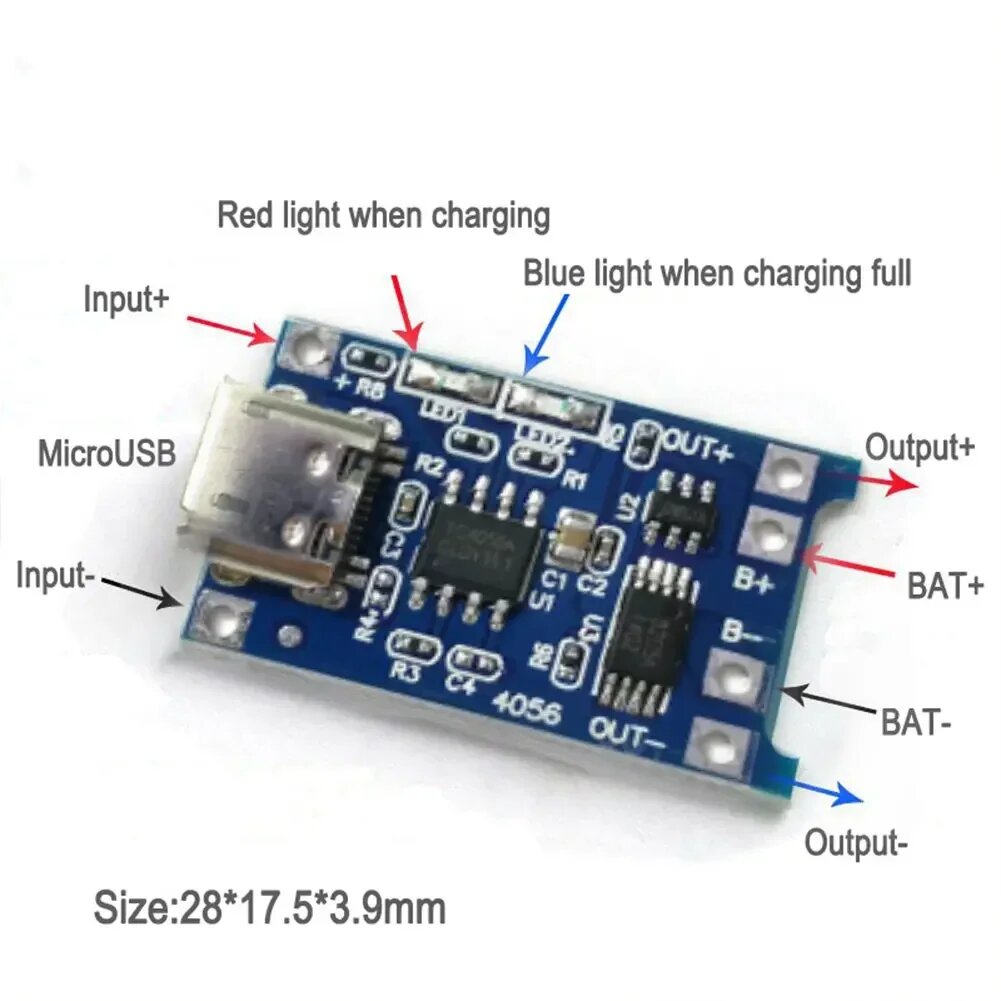 Защитная плата зарядки Micro USB Type-C 5В 1А for Micro