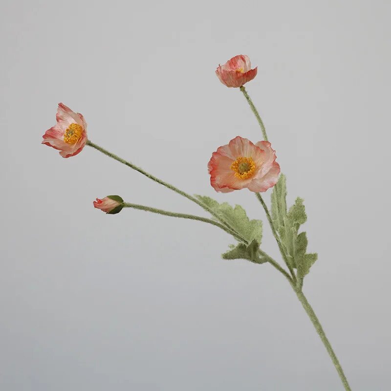 Искусственные цветы мака CBSHCAI, шелк, 2 штуки pink