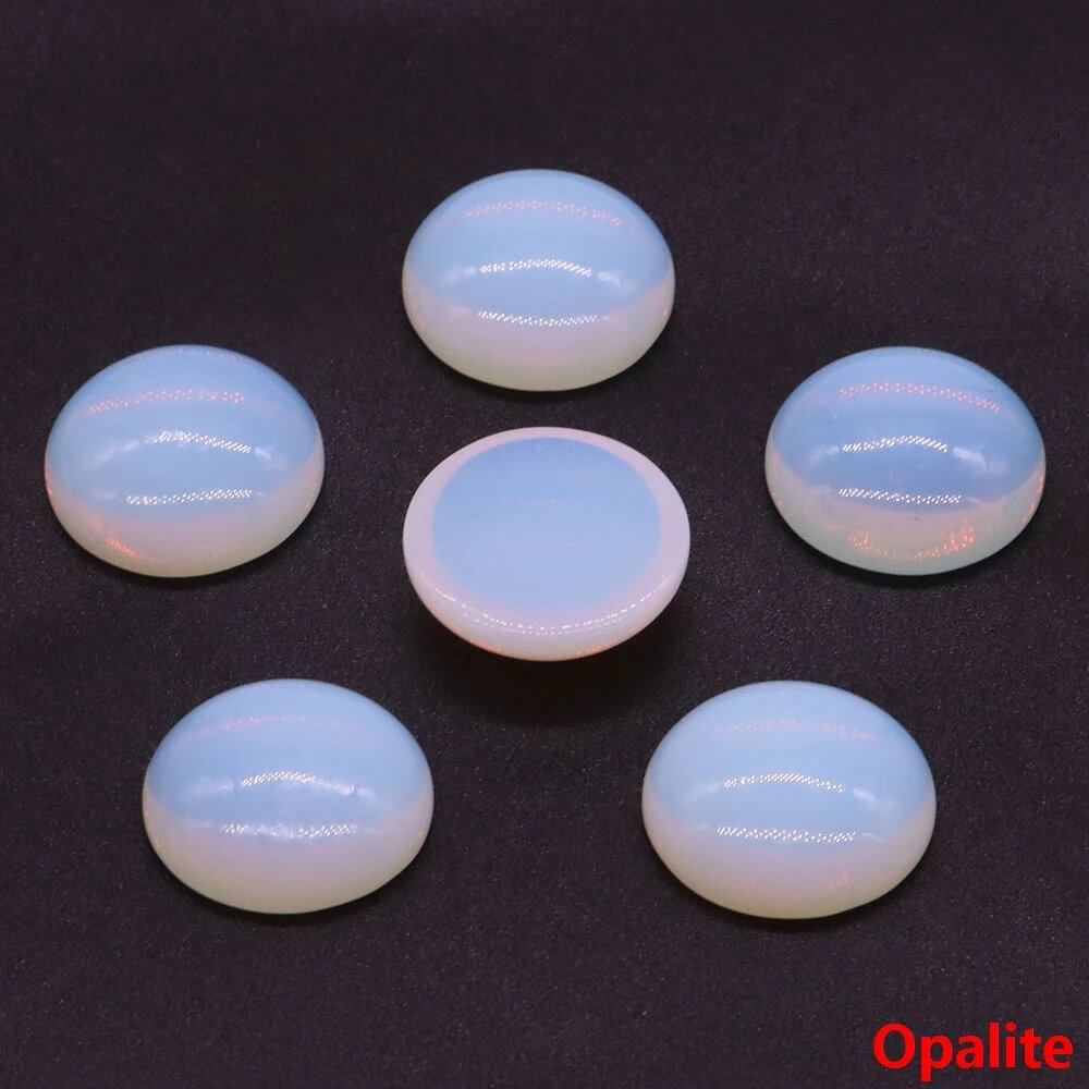 5 шт./лот, круглые кабошоны из камня, 6-25 мм, для ювелирных изделий 10mm, Opalite