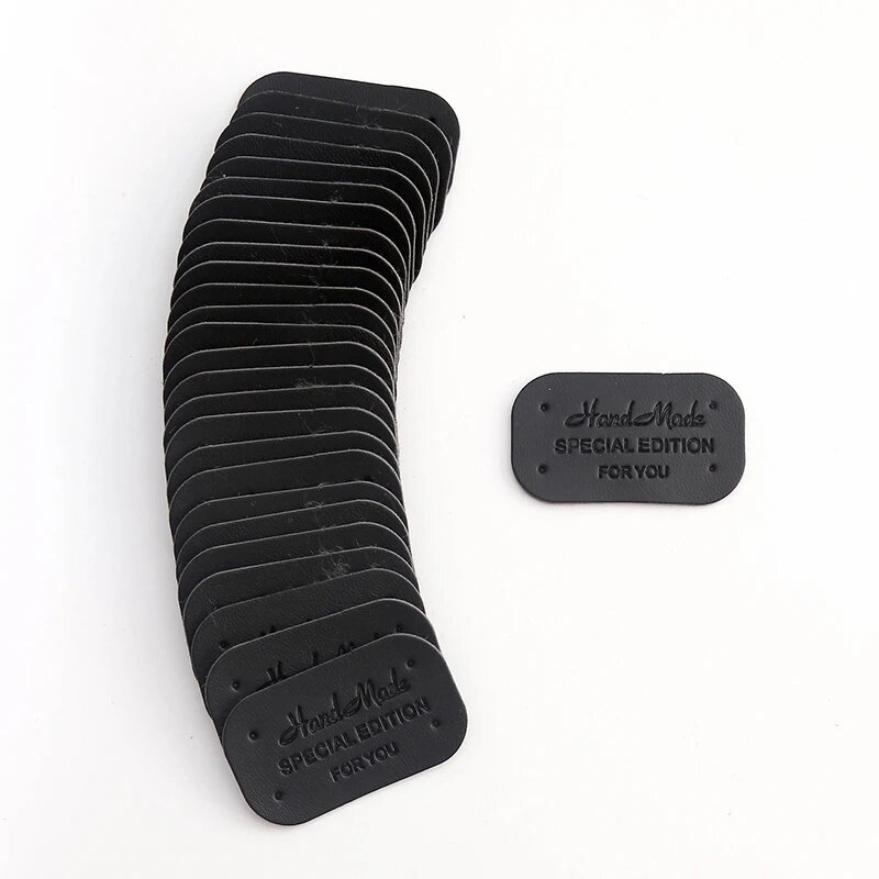 Кожаные этикетки для одежды 20 шт Черный, 03