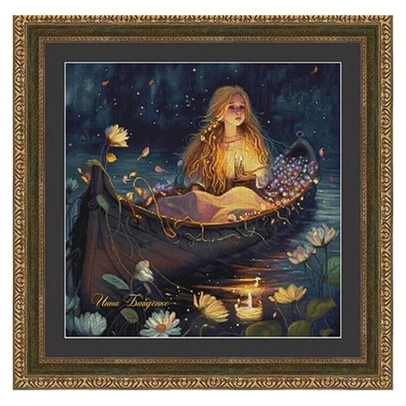 Комплект для вышивки крестиком XIUSPRING Черный хлопок 83 цвета 18ct-white