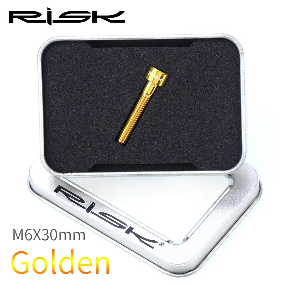 Стопорный болт RISK для выноса руля из титана M6x30/40/50 мм M6x30 Golden
