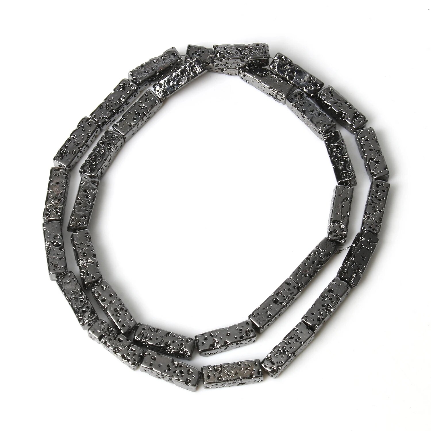 Бусины из лавы, серые, 4x13mm black