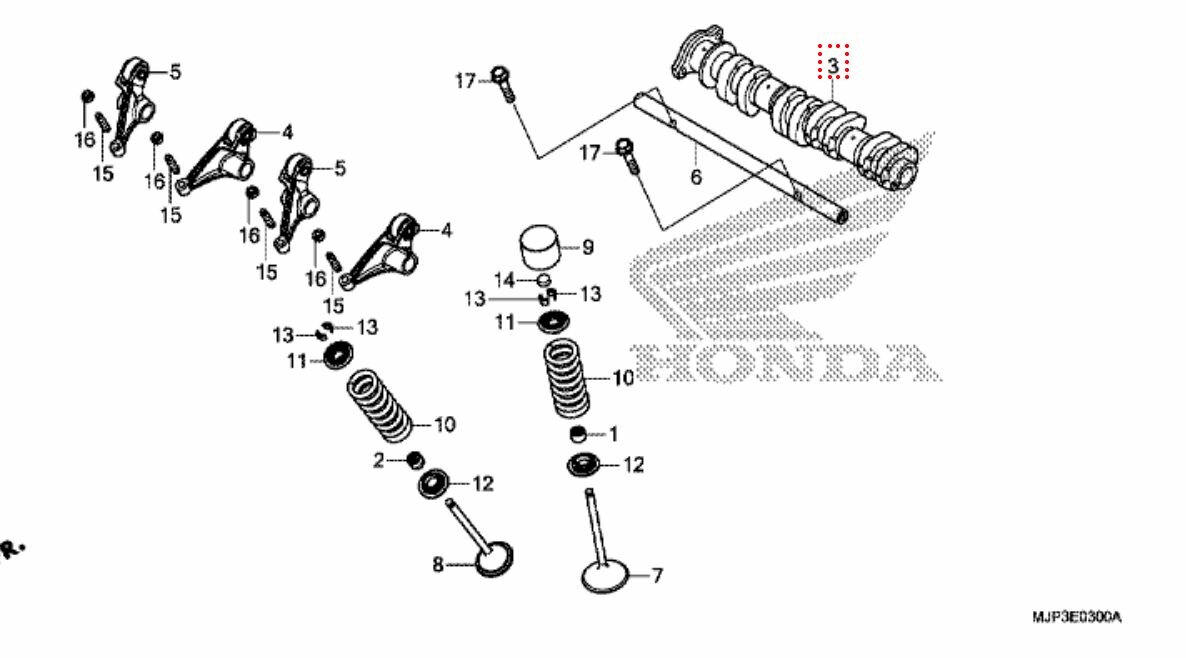 Распредвал для мотоцикла Ноnda CRF1000 Africa Twin; Артикул Honda: 14110MJPG50 (Оригинал)