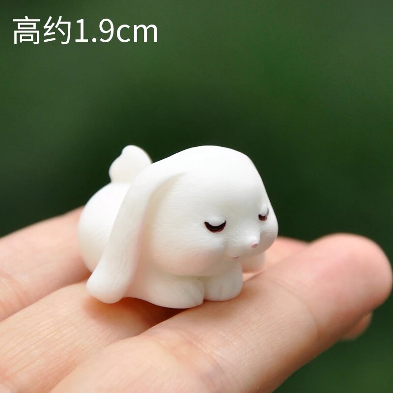 Мини кролик из смолы, белый, 1.9 см