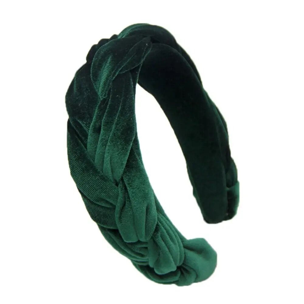 Женская бархатная повязка на голову Зеленый, forest green