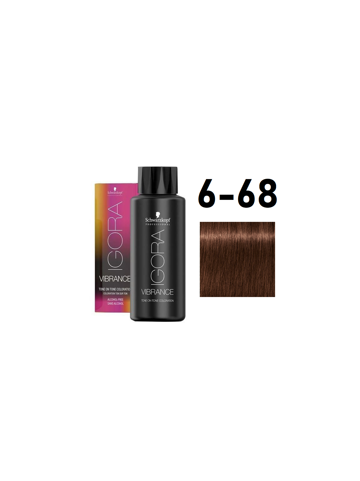 Schwarzkopf Professional Schwarzkopf Igora Vibrance 6-68 - Краситель тон-в-тон темный русый шоколадно-красный 60 мл