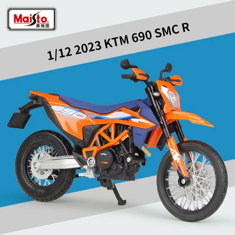 Maisto 1:12 KTM 690 SMC R 2023 металлический мотоцикл With foam box