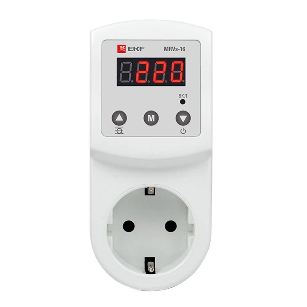 Реле напряжения EKF PROxima 230 В 16 А тип AC розеточное цифровое (MRVs-16) EKF MRVs-16