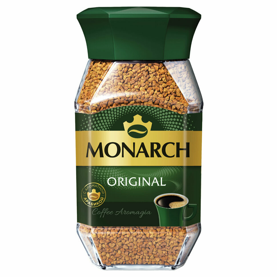 Кофе растворимый MONARCH "Original" 95 г, стеклянная банка, сублимированный, 8051325, 621497