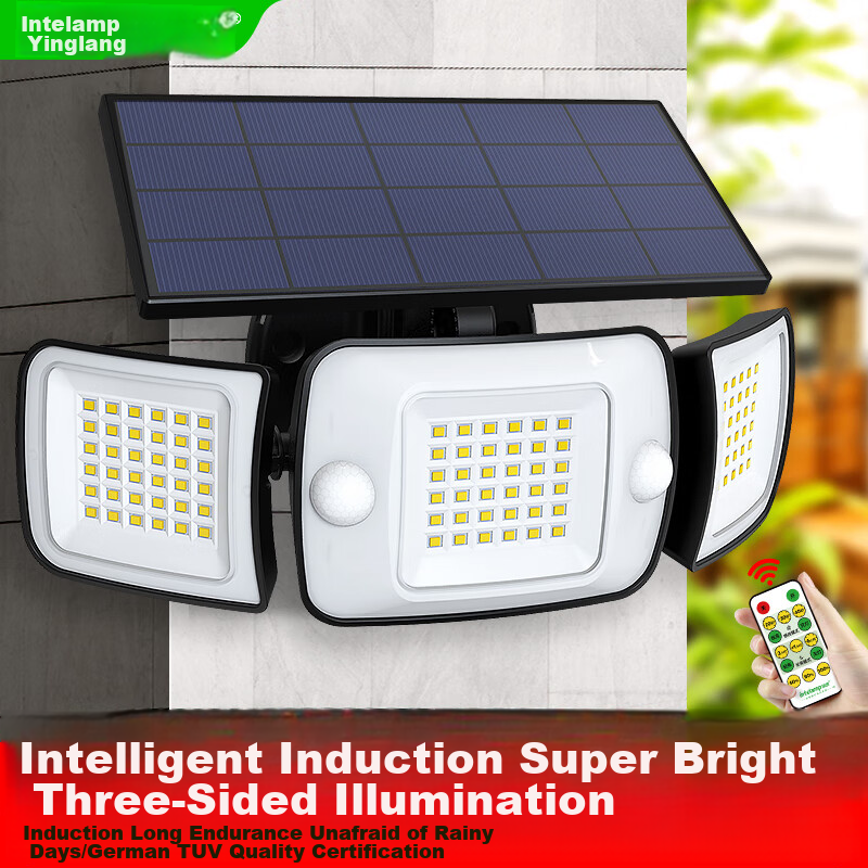 Yinglang Solar Garden Light, Outdoor Lighting Sensor Light, Home Exterior Waterproof Integrated LED Villa Gate Wall Lamp