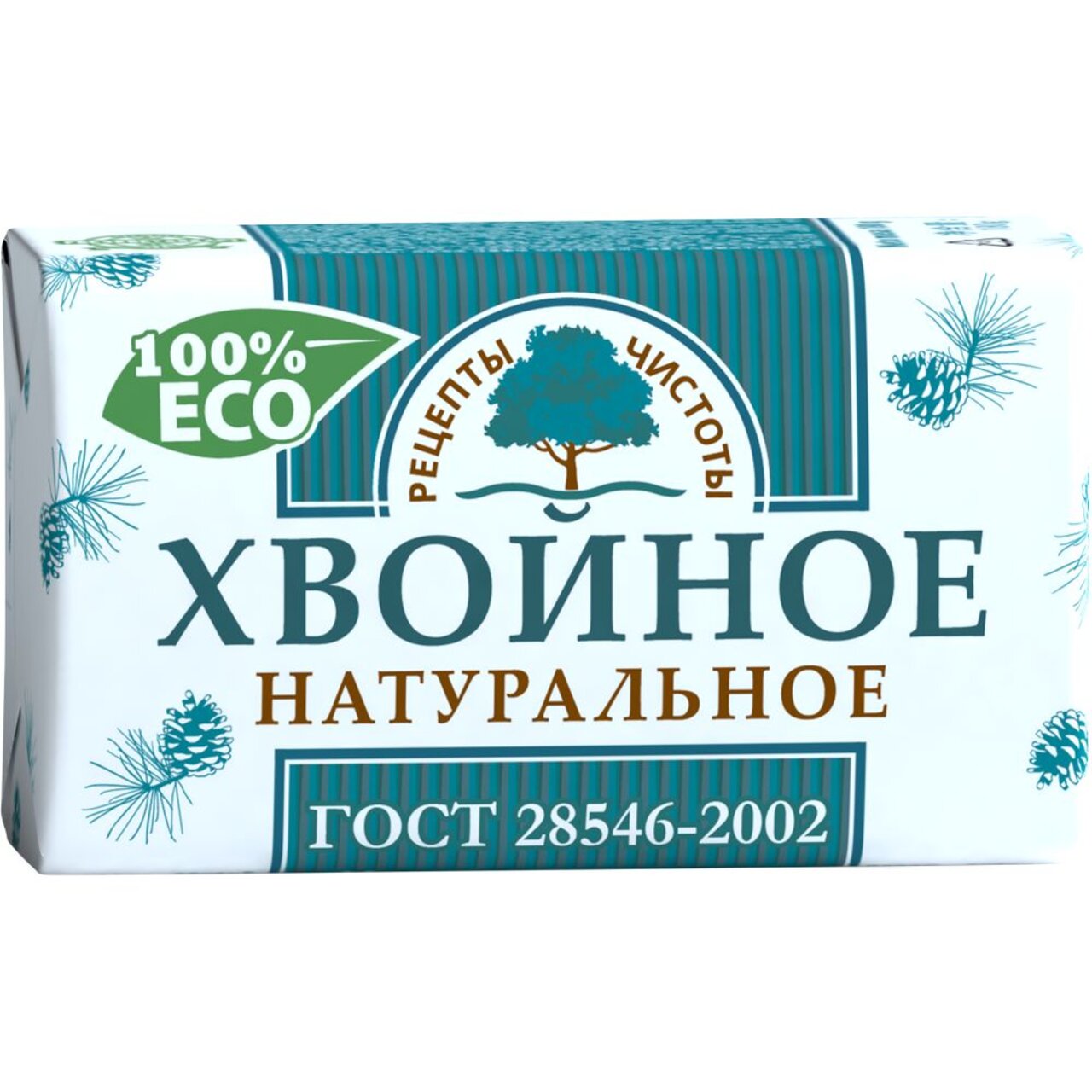 Рецепты чистоты Мыло туалетное хвойное 180 г с хвойным ароматом для ежедневного ухода