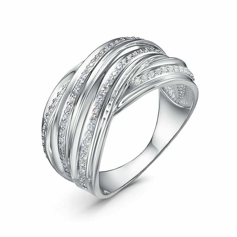 Кольцо помолвочное, серебро, 925 проба, родирование, фианит