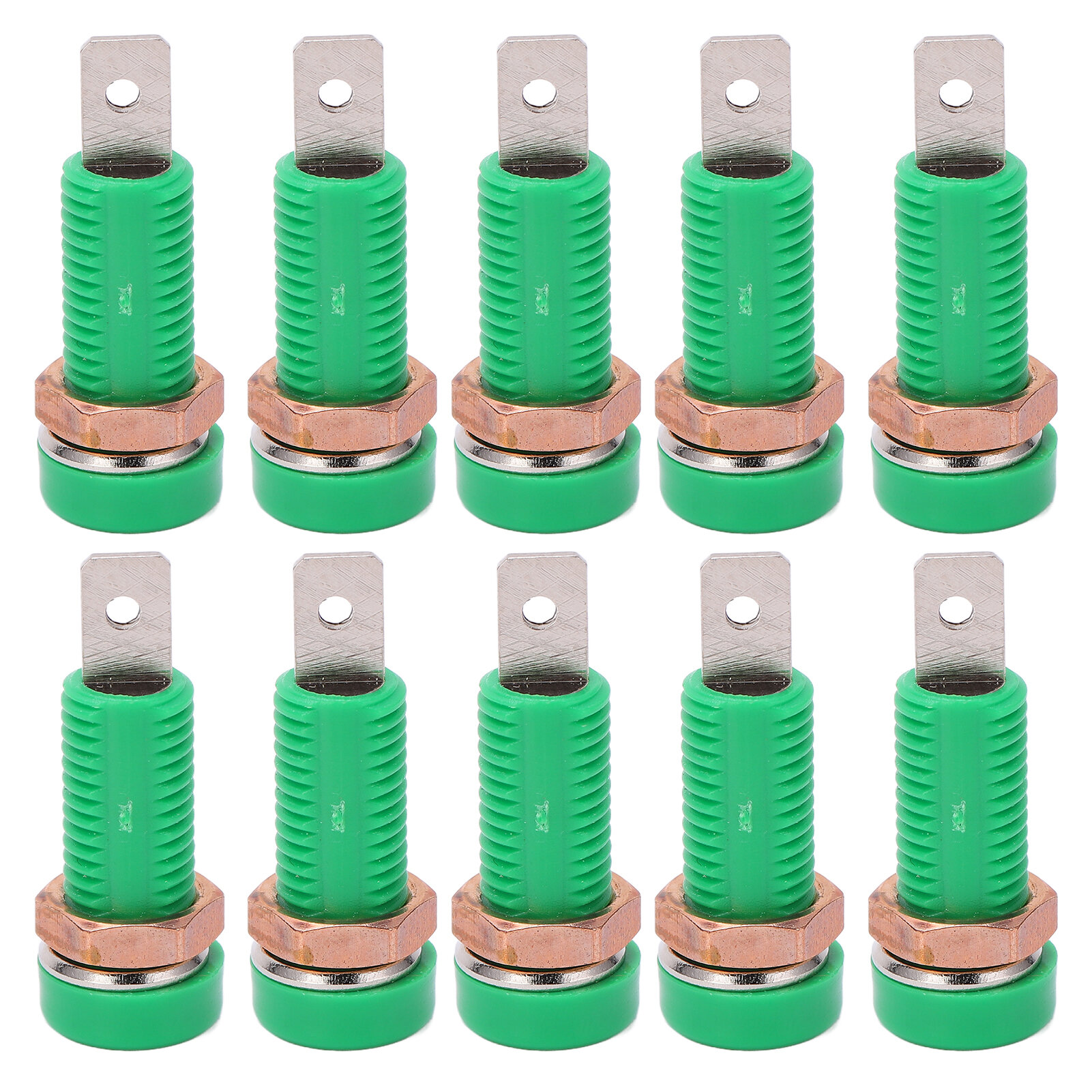 10 шт. 4-мм банановые разъемы, монтажные клеммы, переходники для панелей электронных инструментов, зеленый цвет