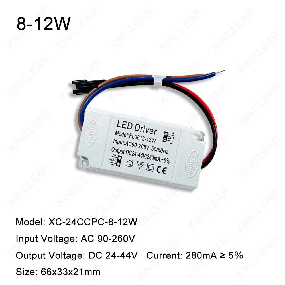 LED Driver XC-24CCPC-8-12W 24-44V 280mA