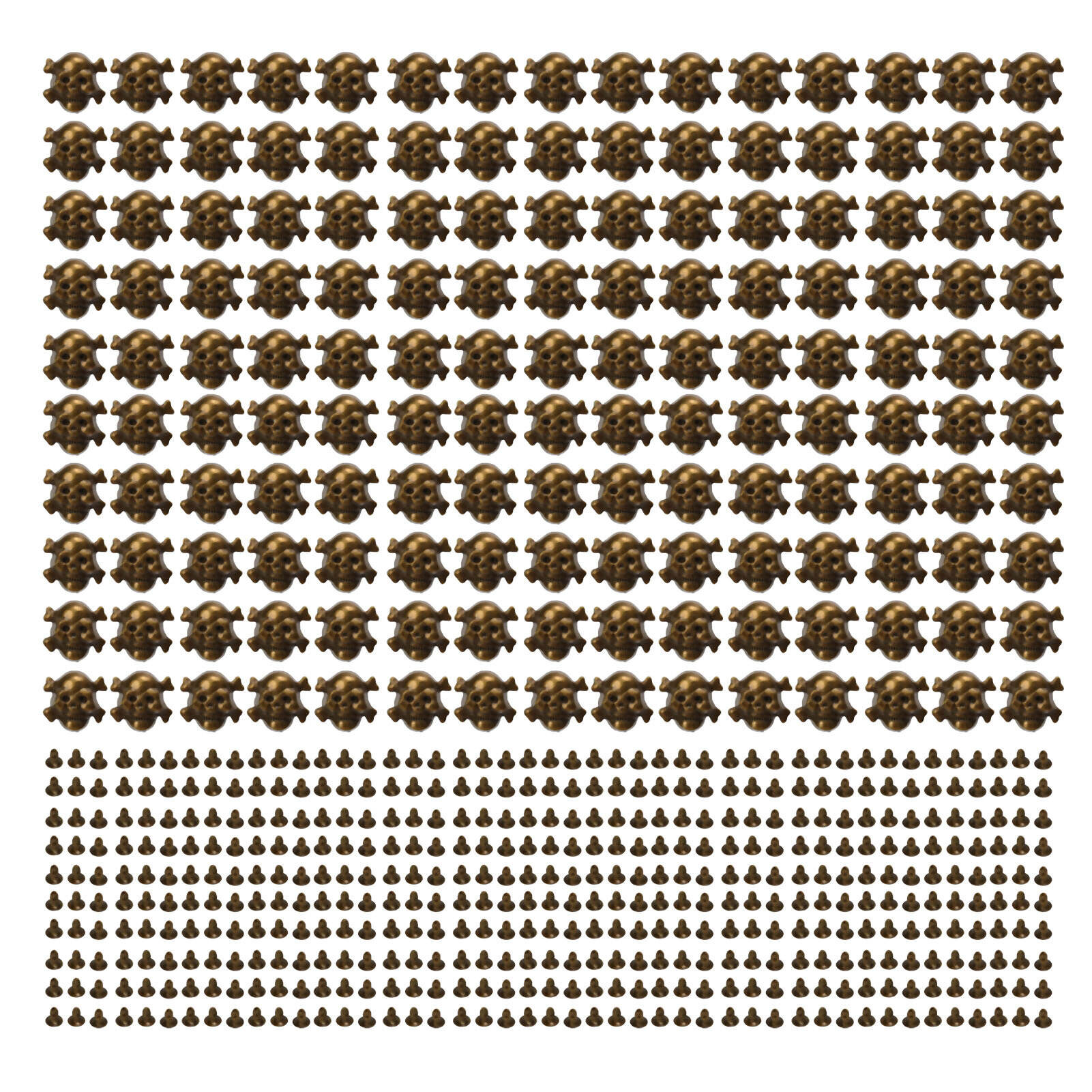 150 шт. заклепки с черепом 13x12 мм, бронза