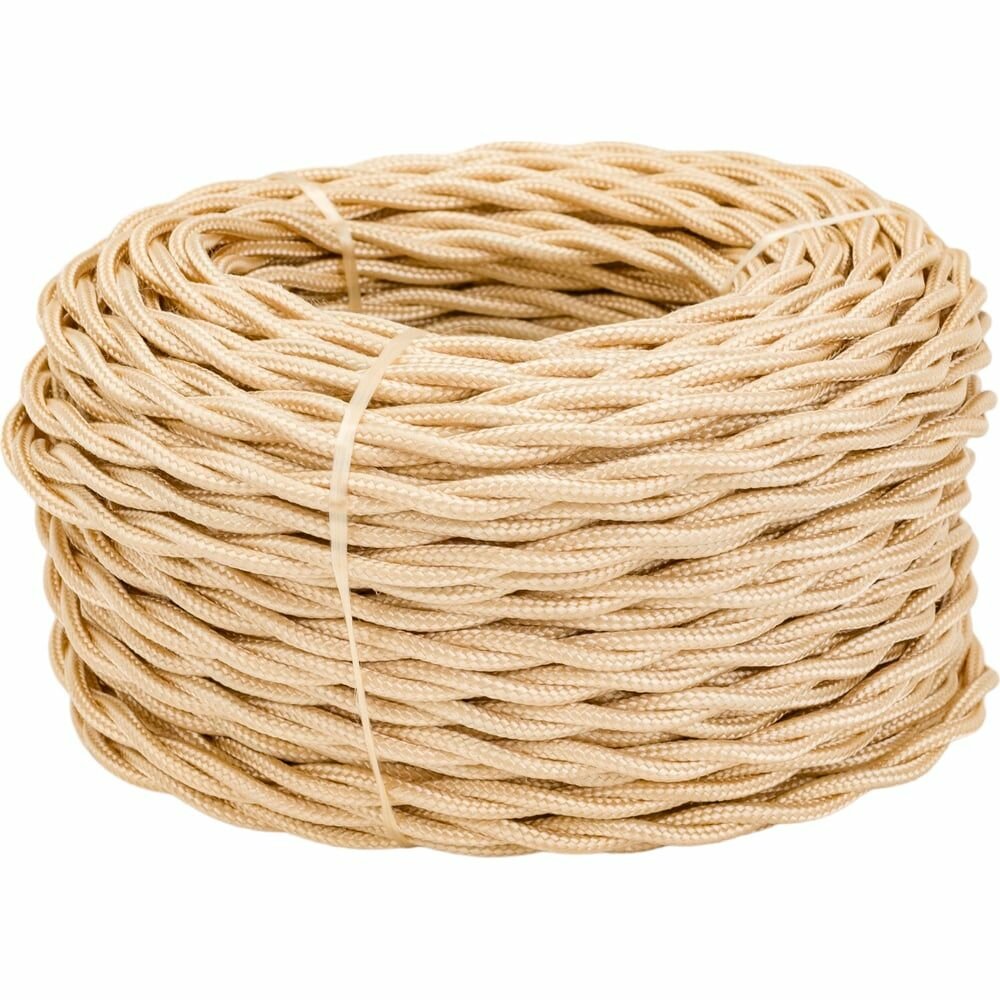 Провод ретро 2х1.5 матов. зол./песочн. (уп.50м) Bironi B1-424-719-50