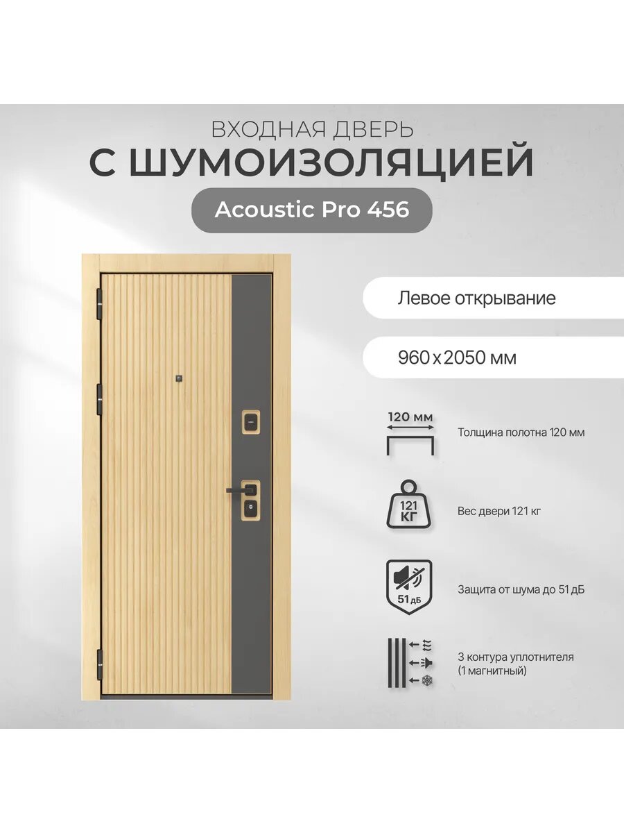 Дверь металлическая для квартиры ACPRO 456 левая 960х2050