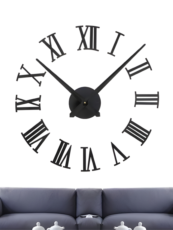 Настенные часы-наклейка "Римские цифры"