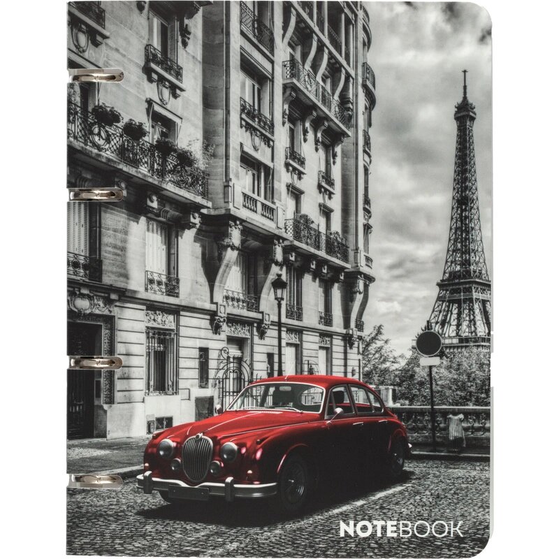 Тетрадь со сменным блоком А5,120л, клет, кольца Авто